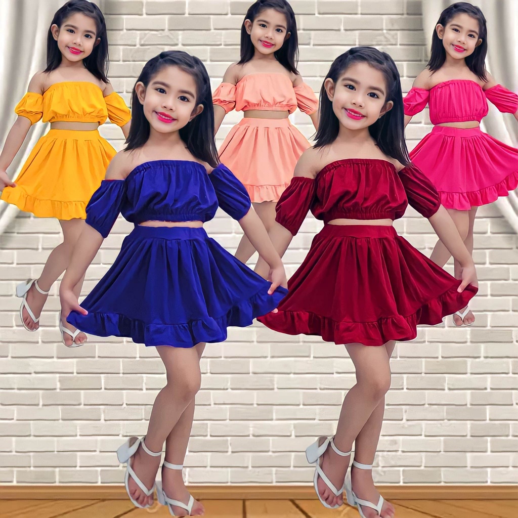 KIKAY TREND I HELEN FIT 3-5 YEARS OLD KIDS OOTD TERNO TOPS AND SKIRT ...