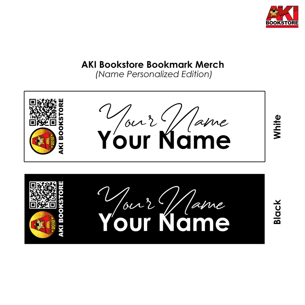 AKI Bookstore Bookmark Merch 12cm x 3.5cm (Name Personalization ...