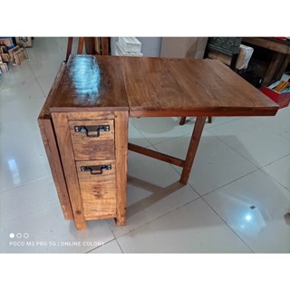 SOLID WOOD SPACE SAVER TABLE/ FOLDABLE TABLE/ HOME and OFFICE TABLE ...