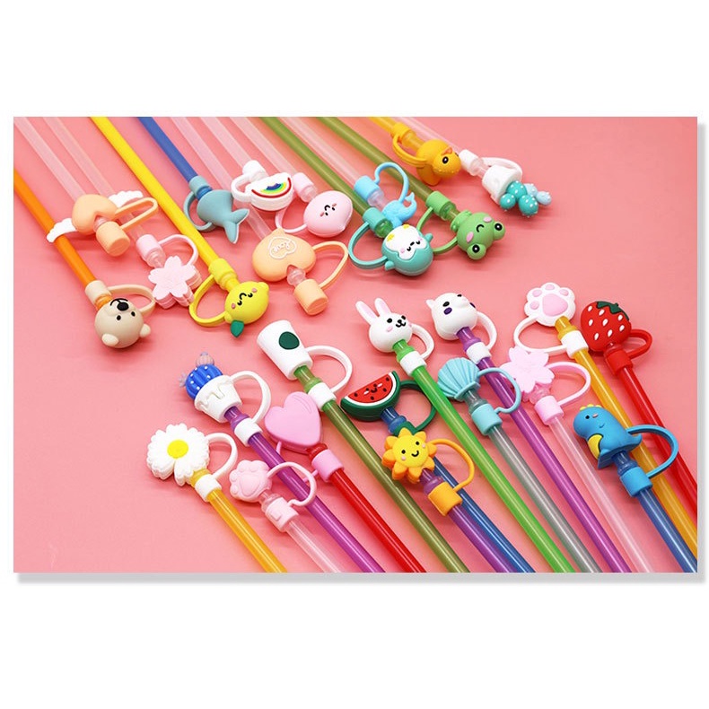 Dustproof Silicone Straws Cover Creative Cute Silicone Environmental ...