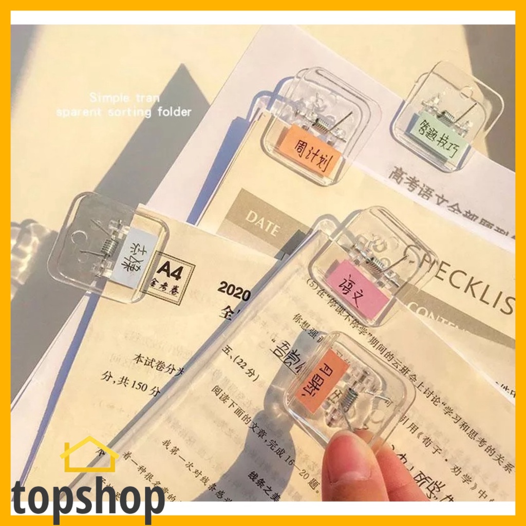 1pc Transparent Paper Clip Binder Clip Plastic Food Sealing Clip Holder ...