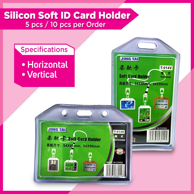 JING TAI Soft Card Holder Transparent T-014 (Vertical and Horizontal ...