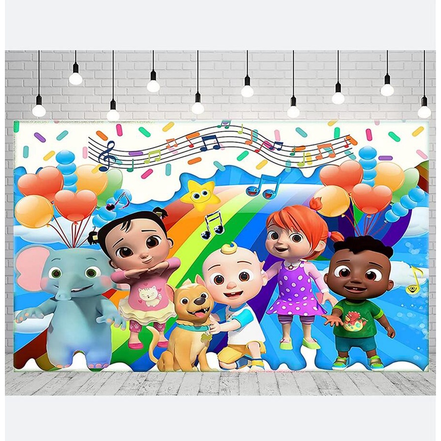Cartoon Family Melon Photographic Backdrop for Birthday Party Supplies ...