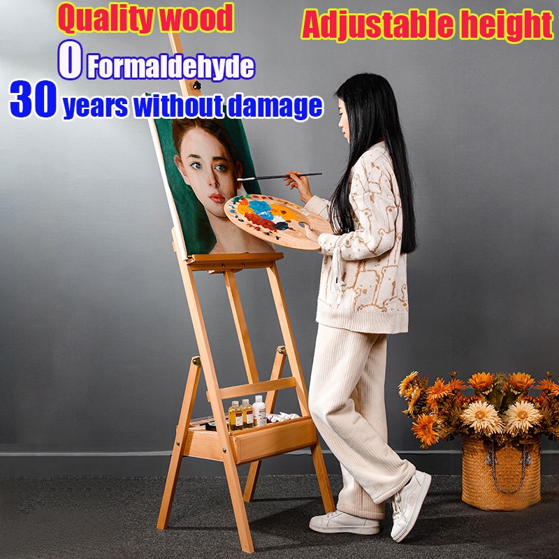Liftable yellow pine wood easel Wooden Easel Painting Display ...