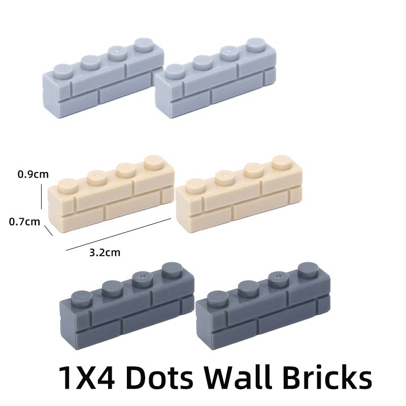 10PCS MOC Building block 1X4 Dots Wall Figures Accessories Bricks 15533 ...