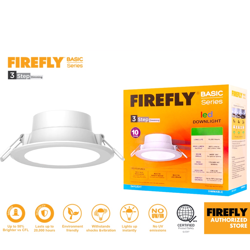 Firefly Basic Series 3 Step Dimming LED Downlight | Shopee Philippines