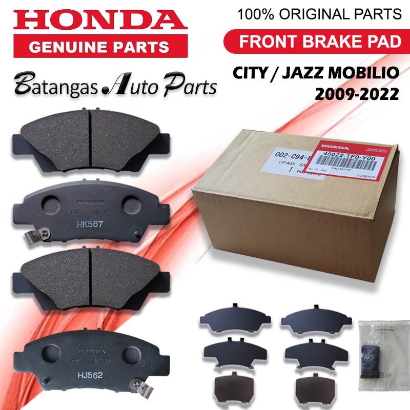 Front Brake Pad Honda CITY JAZZ MOBILIO 2009-2022 Genuine Parts 45022 ...