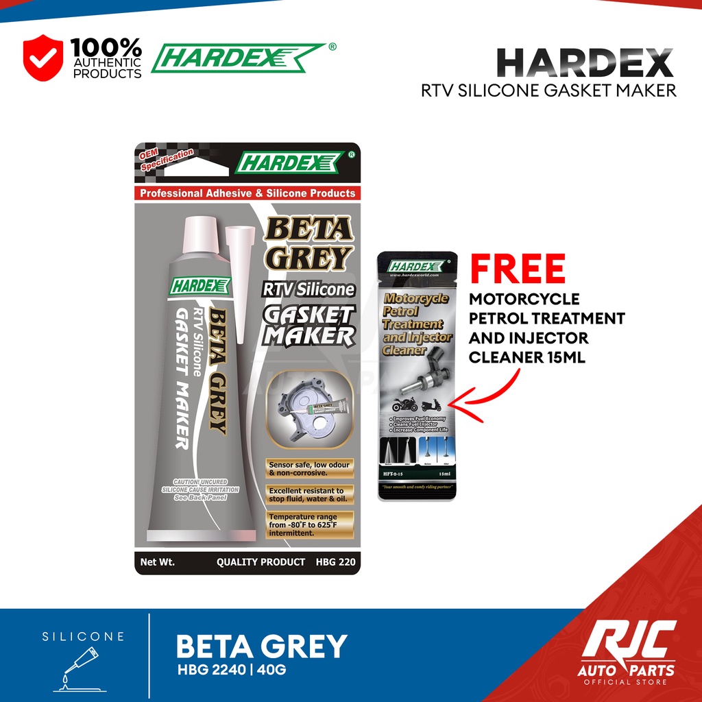Hardex Beta Grey RTV Silicone Gasket Maker 40g HBG-2240 1pc | Shopee ...