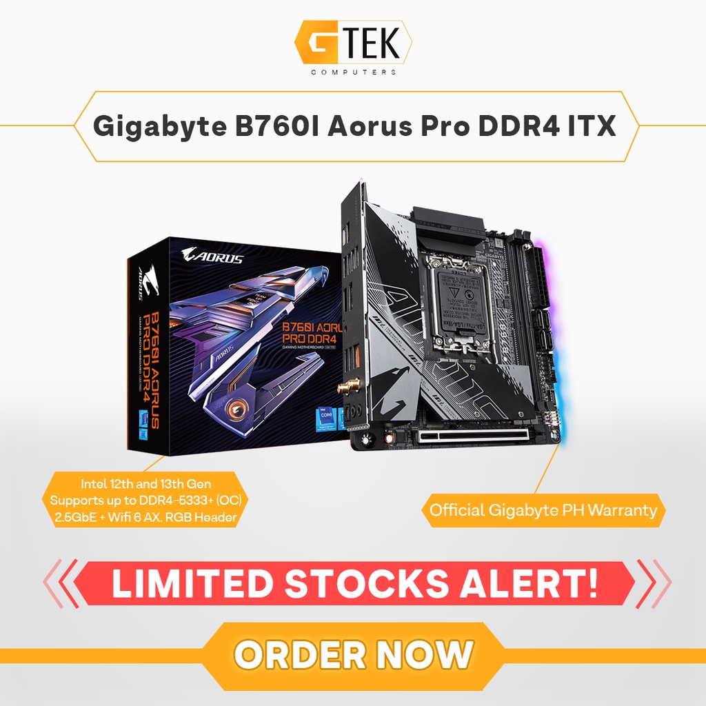 Gigabyte B760I AORUS PRO DDR4 B760 Intel LGA 1700 12TH 13TH GEN ITX Motherboard | Shopee Philippines