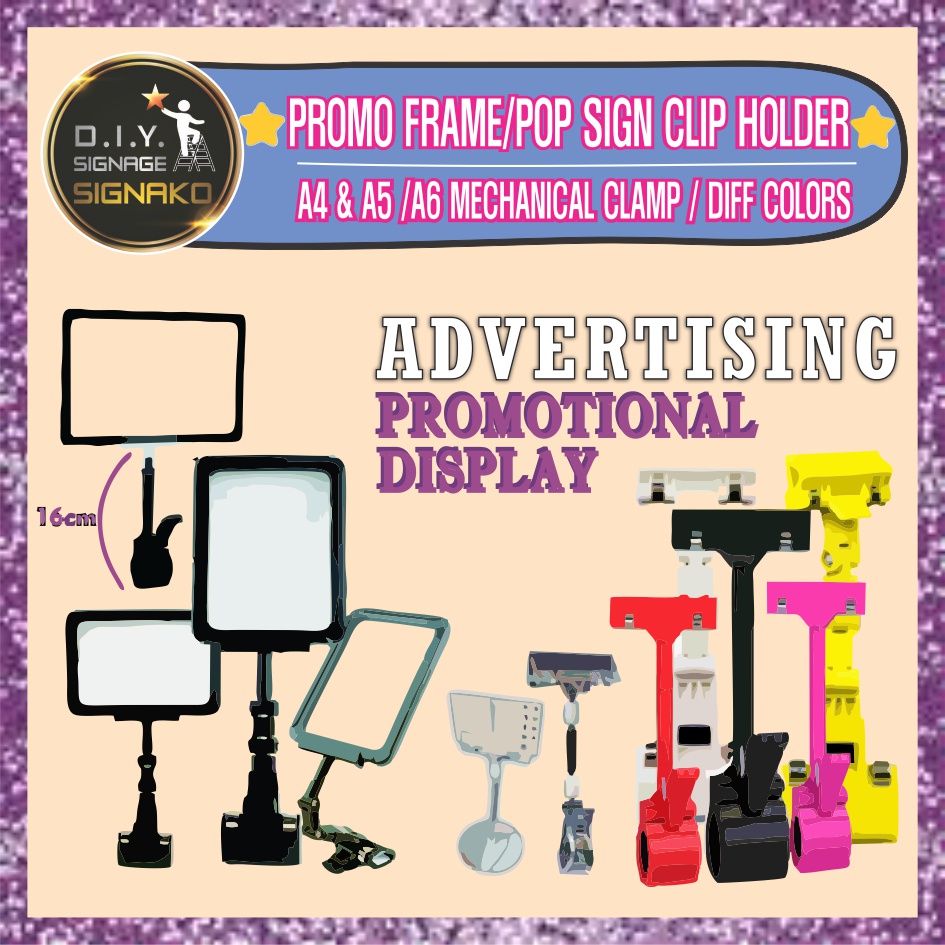 Pop Clamp Holder / A4 A5 A6 Promo Clamp Price Name Tag Memo Paper Photo ...