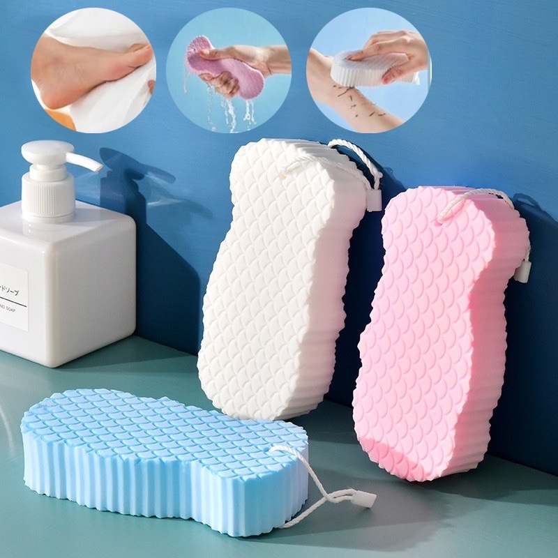 Ts Exfoliate Soft Sponge Body Scrubber for Baby Adults Bath Scrub ...