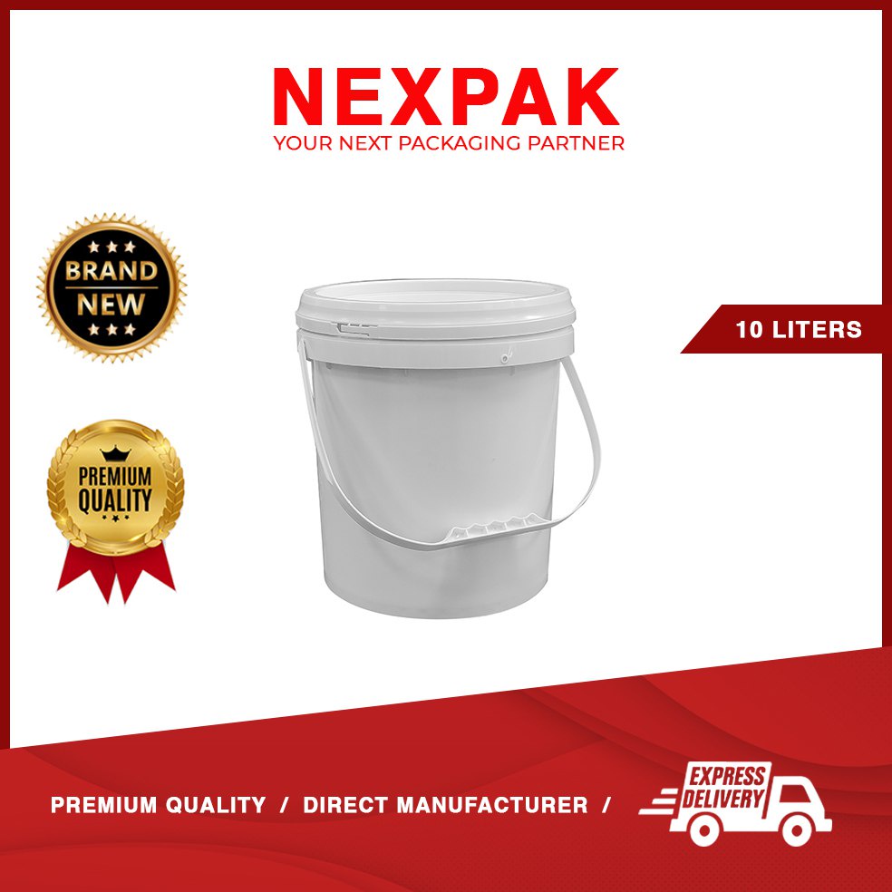 10L Industrial Plastic Pail Container with Tamper Proof Cover and ...