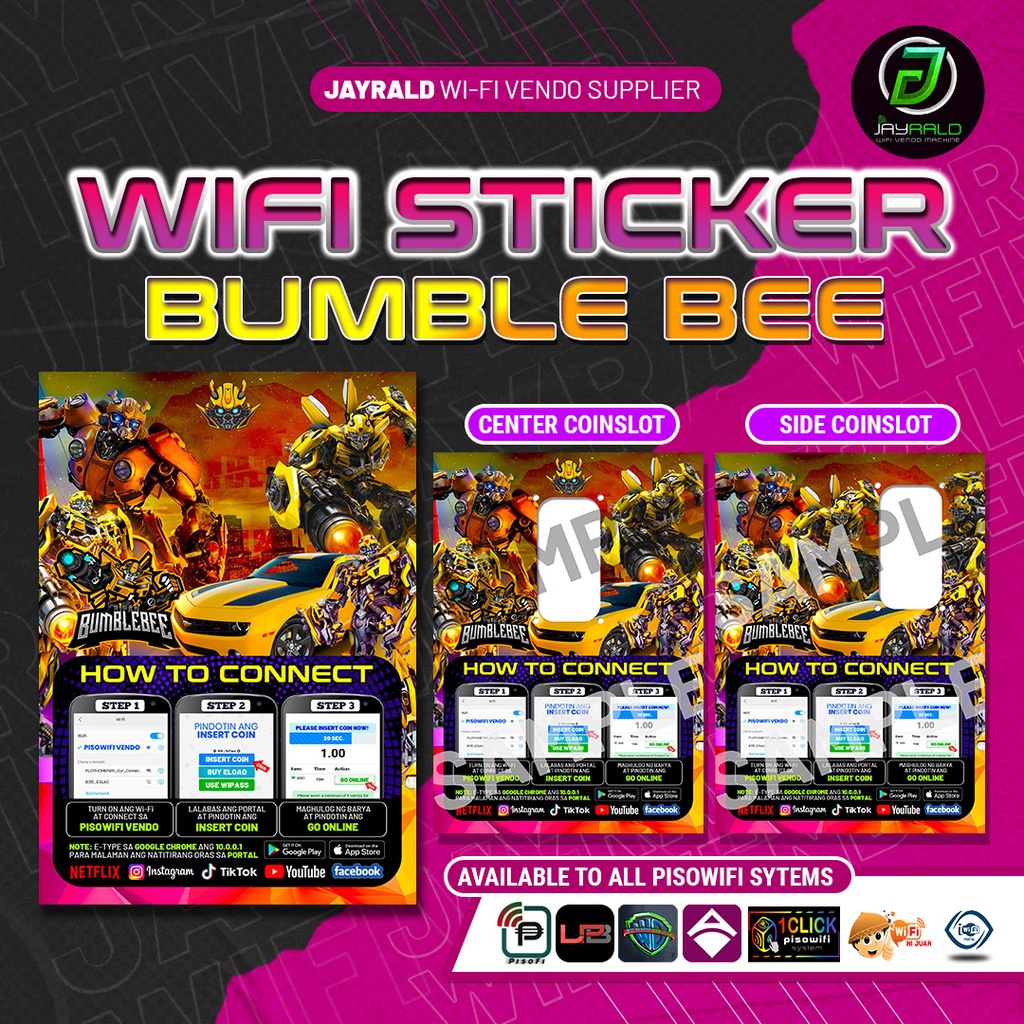 PISOWIFI BOX STICKER BUMBLE BEE DESIGN | Shopee Philippines