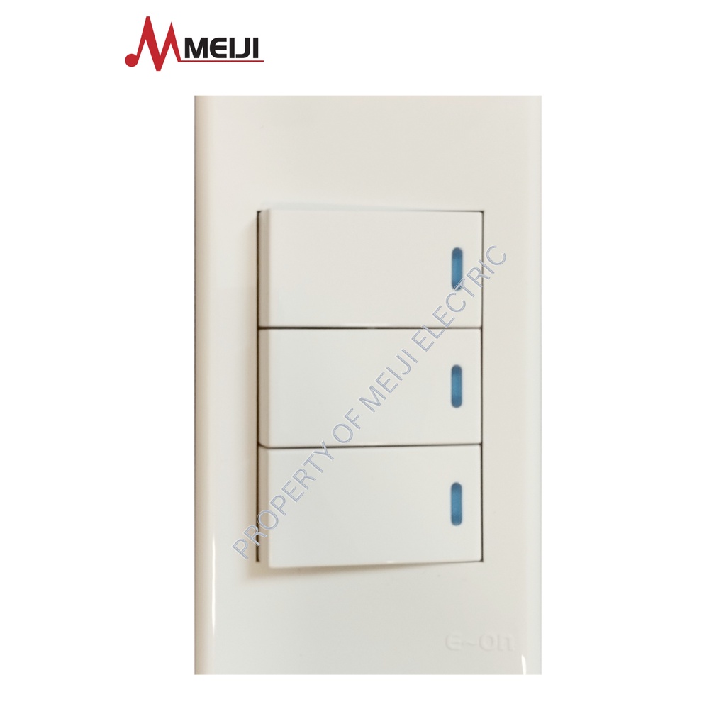 MEIJI New "E-On" Series (3-Gang 1-Way Switch) ENS-0123 | Shopee Philippines