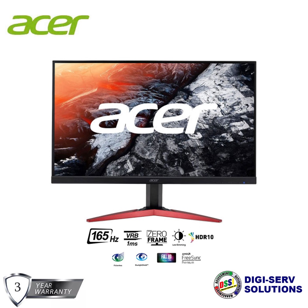Acer AOPEN KG251Q Sbmiipx 24.5" 165Hz FHD Gaming Monitor, 1920x1080 ...