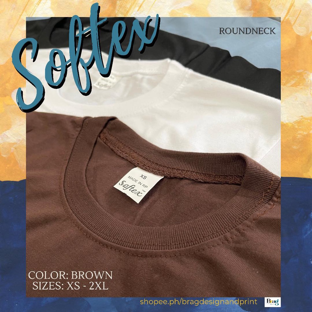 SOFTEX BROWN | CHOCO Plain Shirt ROUNDNECK | Shopee Philippines