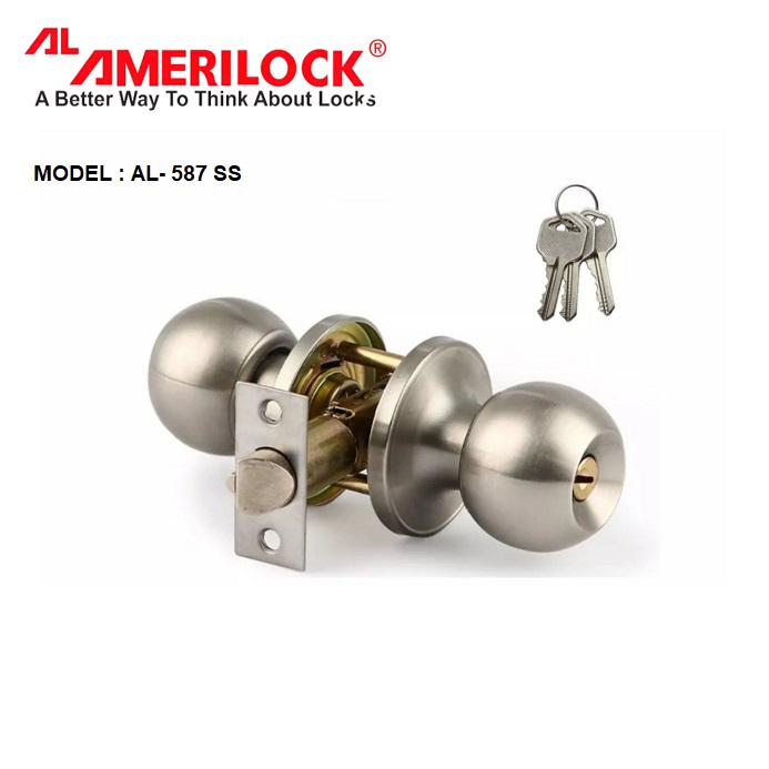 Amerilock/ Vorsc Door knob Entrance Lock ( 587-SS/ 588-SS) with 3 keys ...