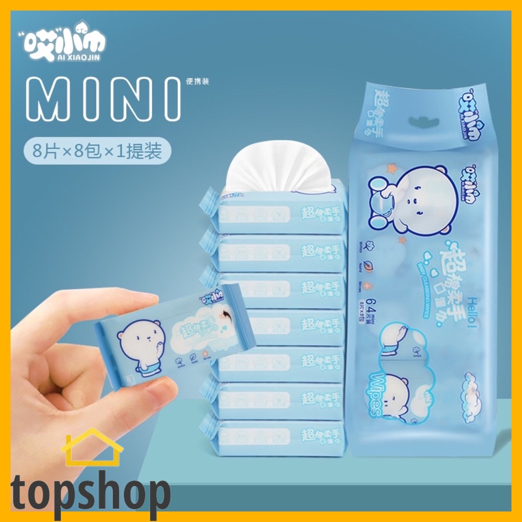 TOPSHOP 8 IN 1 Mini Baby Wipes Wet Wipes Wet Tissue Travel Outdoor Spot ...