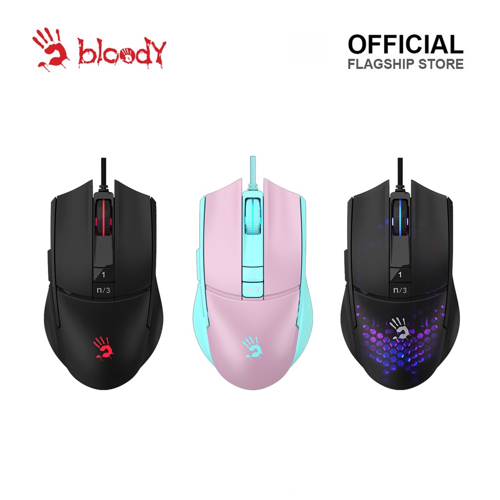 Bloody L65 Max 12,000 CPI RGB 8000 FPS Braided Cable Lightweight Wired ...