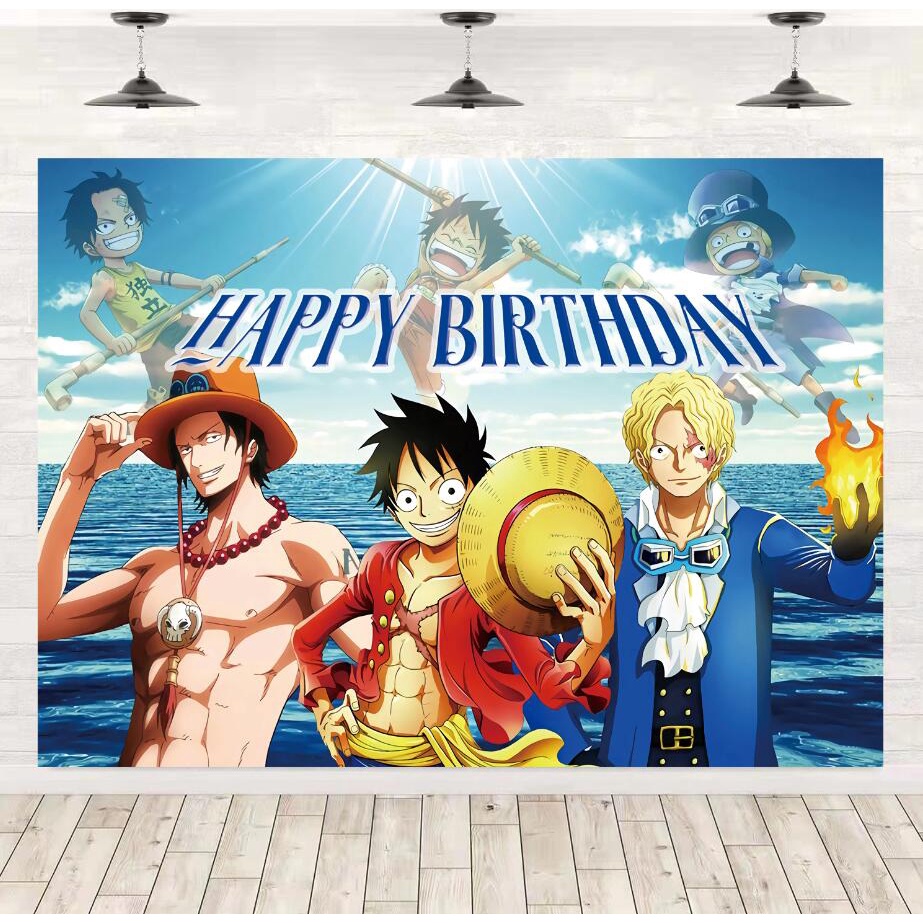 One Piece Happy Birthday Photography Backdrop for Boys Birthday Party ...