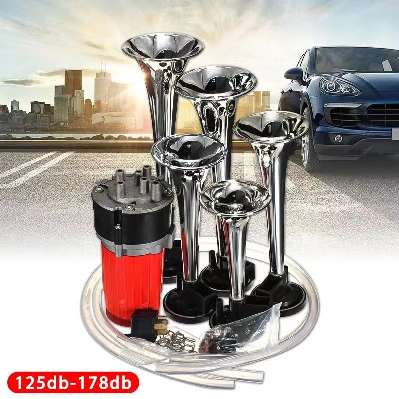 Five-tube music air horn multi-tone electroplating siren air horn ...