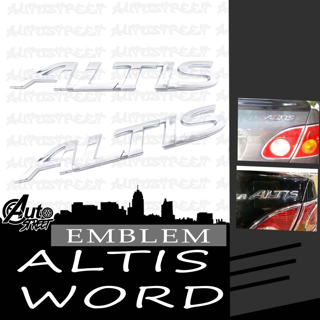 ALTIS Word Rear Trunk Badge Emblem for Toyota Altis (Chrome) | Shopee ...