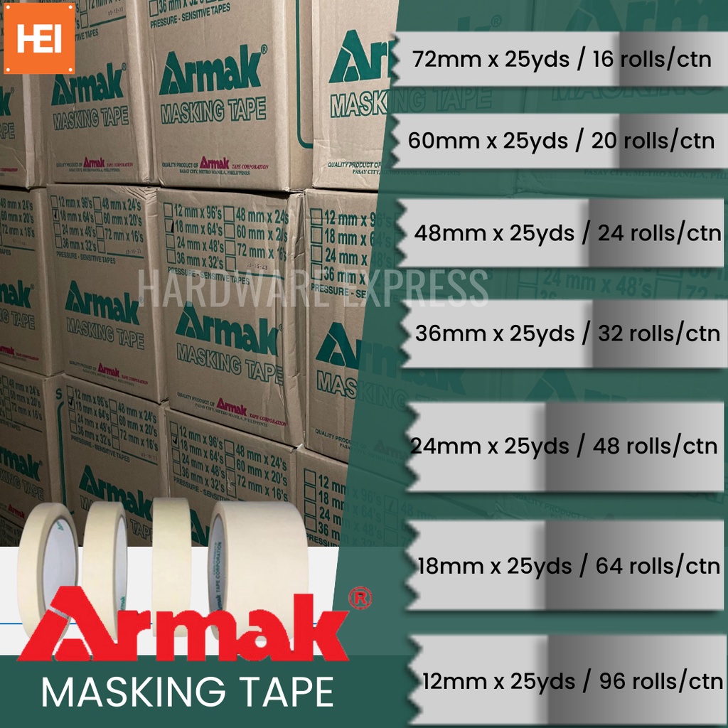 ARMAK Masking Tape per BOX | Shopee Philippines ARMAK Masking Tape per BOX | Shopee Philippines