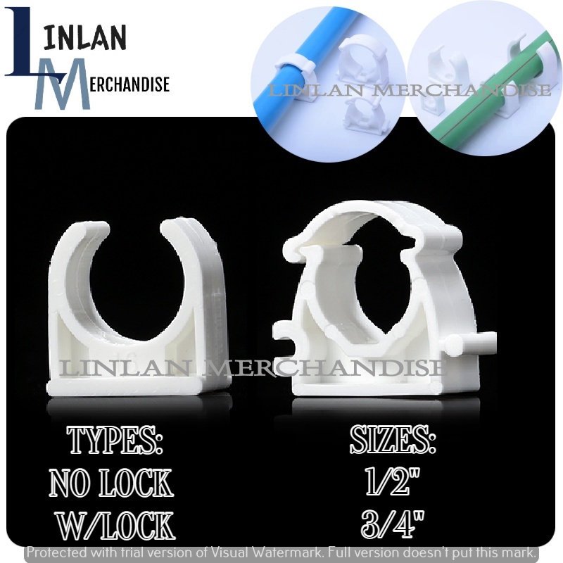 10 PCS PPR Pipeclip PVC Clamp 1/2 for Water PipeTube with Diameter of ...