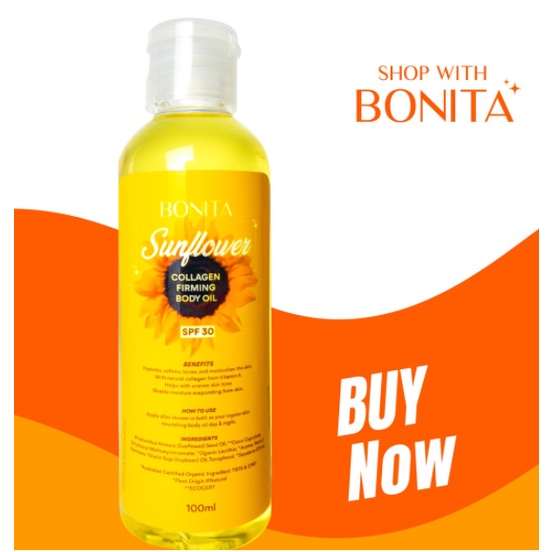 BONITA Sunflower Oil SPF 30 Collagen Firming Vitamin A 100ML Hydrating ...