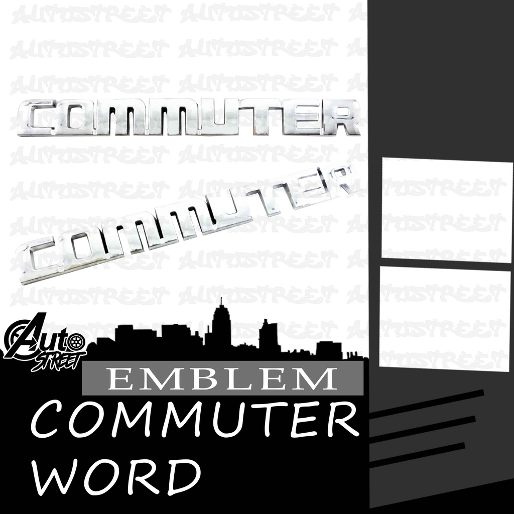 Commuter Word Logo Rear Trunk Badge Emblem for Toyota Hiace (Chrome ...