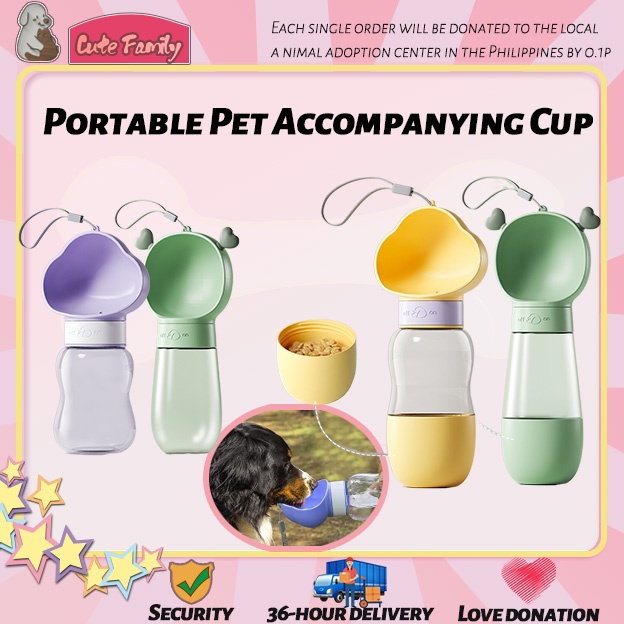 350/550ML Portable Travel Pet Accompanying Cup Dog Outdoor Water Bottle Water Feeder For Pet Cat ...