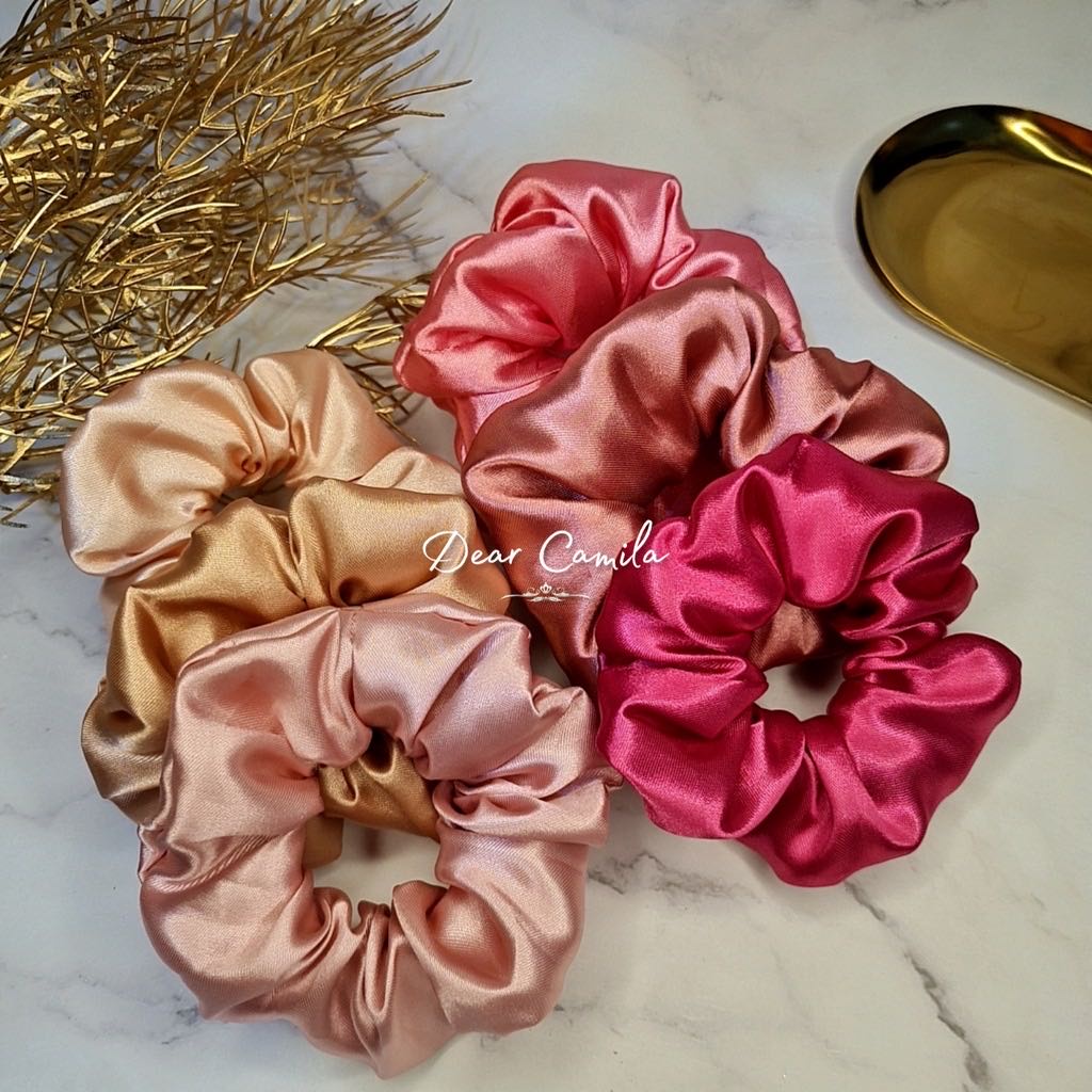HH Fashion Women Sweet Satin Silk Elastic Scrunchies Hairtie Classic ...