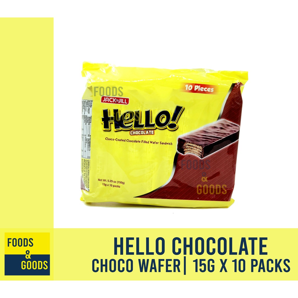 Hello! Choco-Coated Chocolate Filled Wafer Sandwich (15gx10's) | Shopee ...