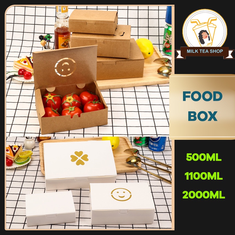 100pcs Food Packing Lunch Box Meal Paper Box Fried Chicken Box For Take ...