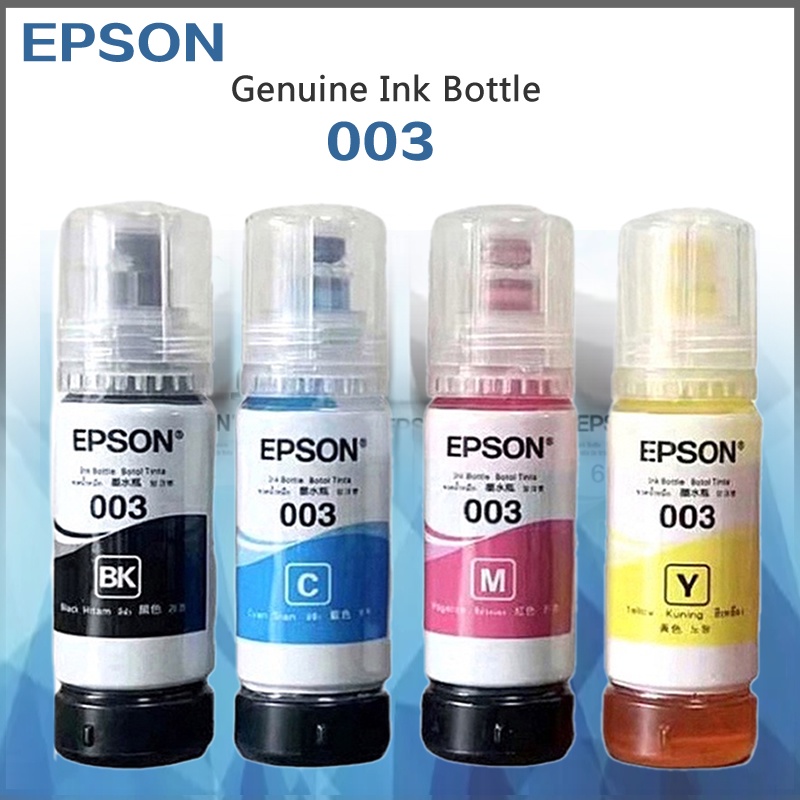 Epson 003 Inks Black Cyan Magenta Yellow Ink Original L1110 L3110 L3116 L3150 L3156 L5190 ...