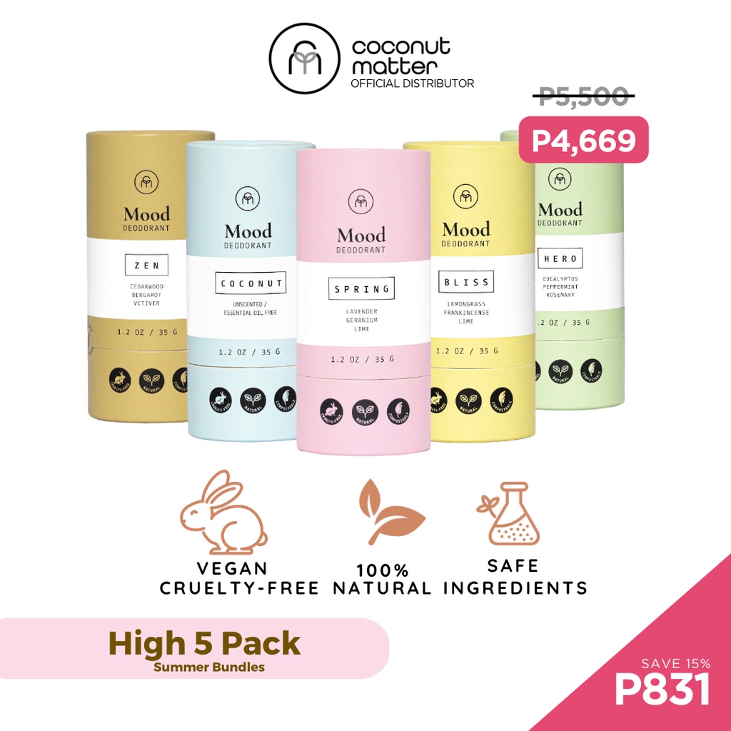Coconut Matter Mood Deodorant 5-Pack | Shopee Philippines