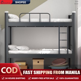 Bed Double Deck Bed Iron Bed Frame With Stairs Bunk Bed 180*200*90 ...