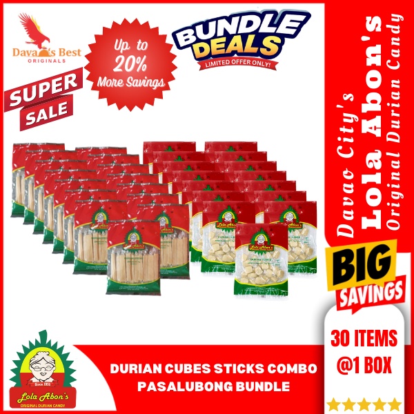 DBO [BUNDLE] Lola Abons Durian Cubes Sticks Combo Bundle 30pcs/Box ...