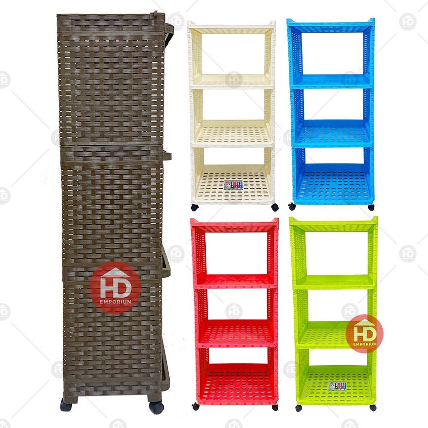 Uni Display Rack 4 Layer (4 Regular Deep) with lock wheels movable ...