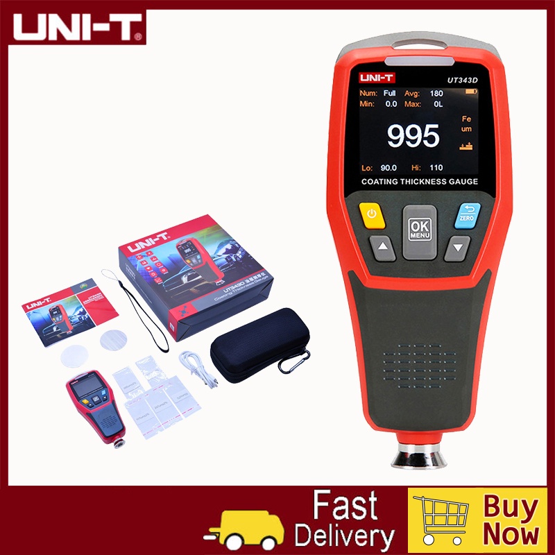 UNI-T UT343D UT343A Coating Thickness Gauge 0.1 micron/0-1250um ...