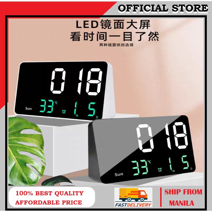 LED Ultra Thin Mirror Alarm Clock DCX-670 | Shopee Philippines