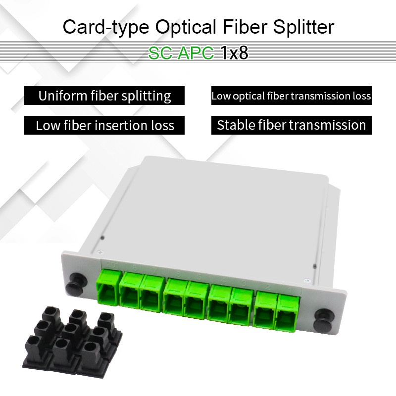 C APC 1X8 Fiber Optical Splitter Box FTTH Planar Waveguide Type Optical Fiber Splitter PLC ...