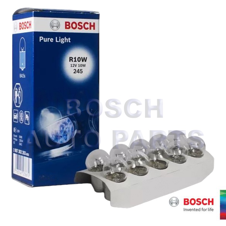 Bosch Purelight 12v 10w Bulb Single Contact (Medium) R10w Bundle Of 10 ...