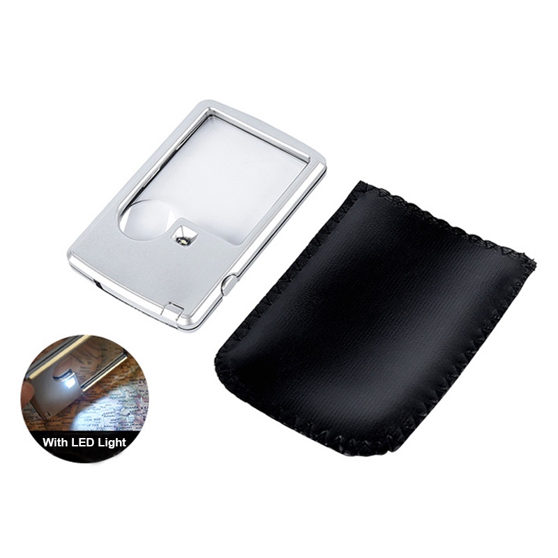 Portable Card Magnifying Glass With LED Light Ultra-thin HD Reading ...