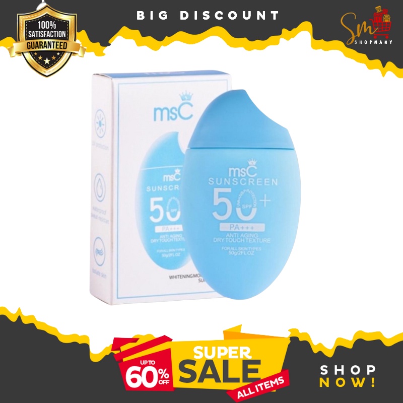MSC Premium Brightening Sunscreen SPF50 (50g) Moisturizing Anti-Aging ...