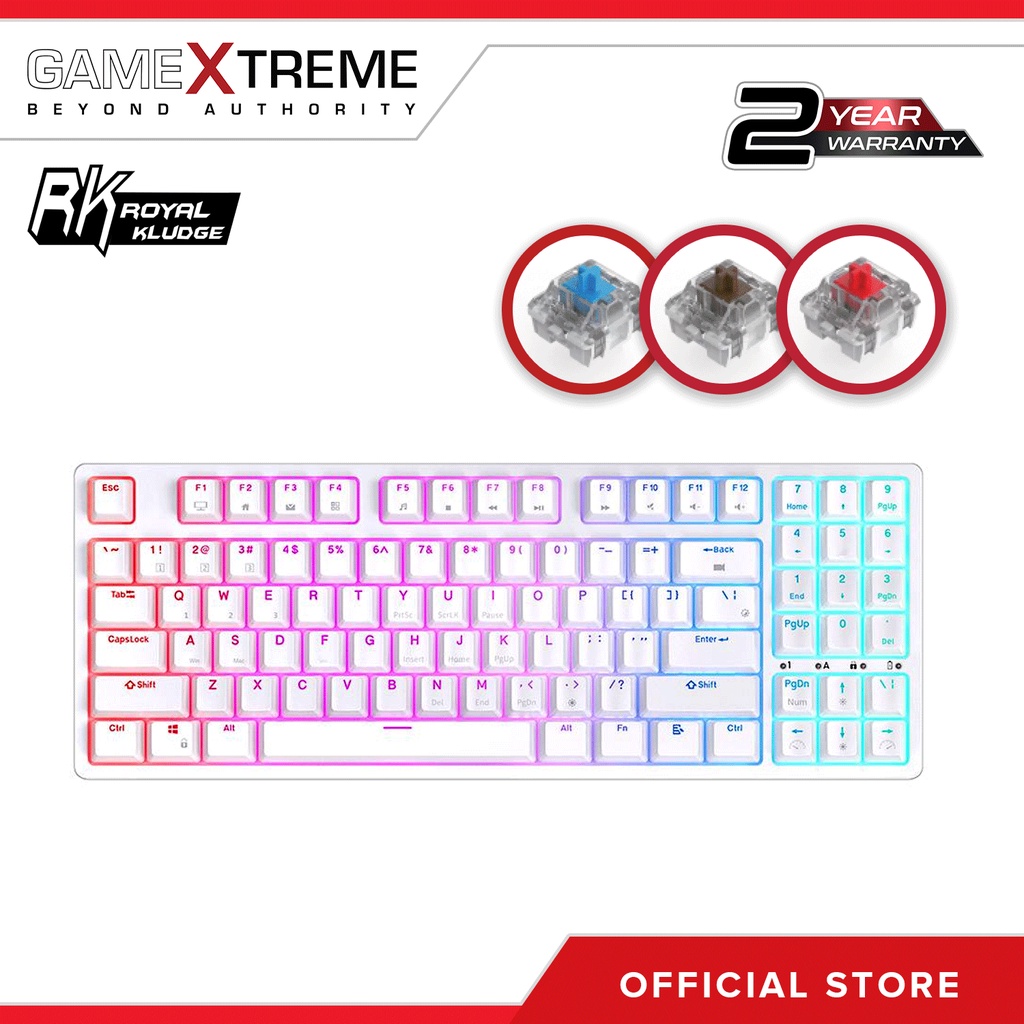 Royal Kludge RK92 Tri Mode RGB 92 Keys Hot Swappable Mechanical ...