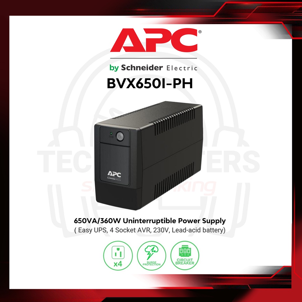 APC UPS 650VA/360W (BVX650I-PH) | Shopee Philippines