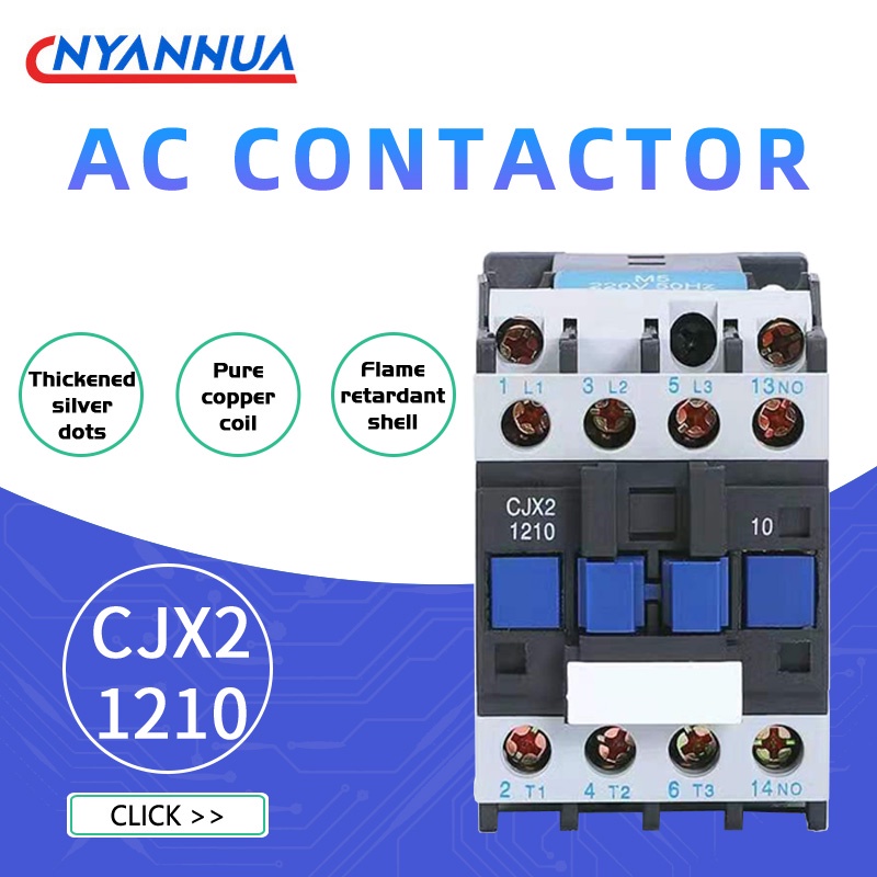 CJX2-1210 3 Phase Motor Magnetic Contactor Relay 12A 3P 1NO AC 24V 110V 220 Volts 380V Coil 35mm ...
