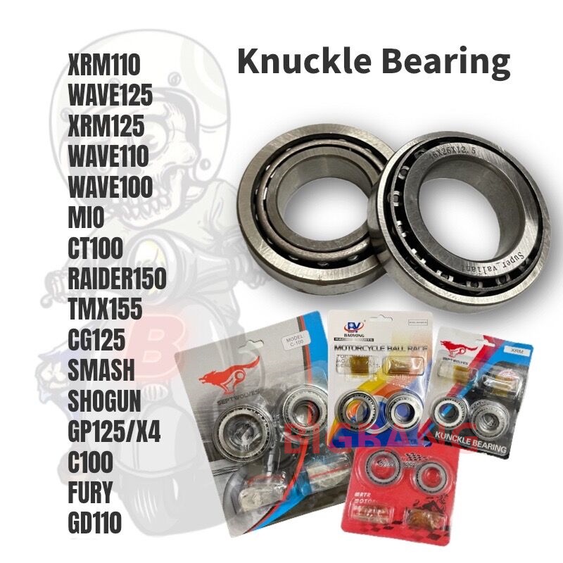 BIGBANG Motorcycle Knuckle Bearing TMX, XRM, MIO, WAVE 110, WAVE 125, RAIDER 150, FURY, SMASH ...