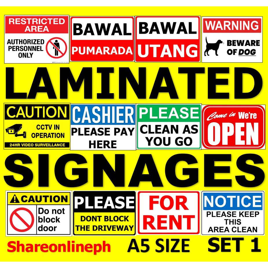 Signages A5 Small Size No Entry No Parking CCTV Yes Were Open ...